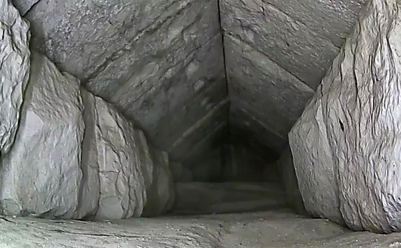 View the interior of a hidden chamber in the Great Pyramid for the ...